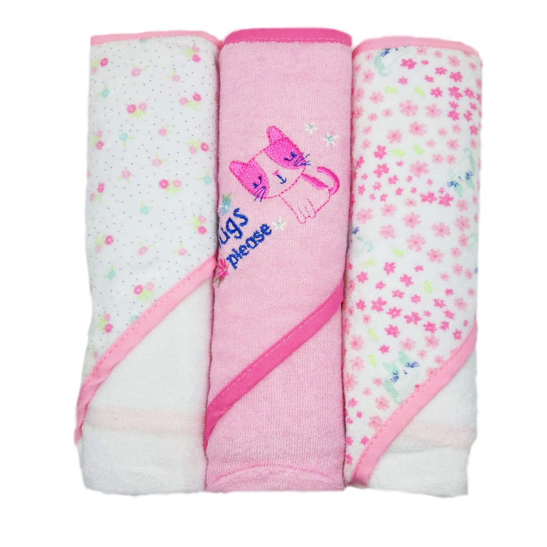 Bon Bebe Unisex Paquete de 3 toallas con capucha y estampado de gato y ...