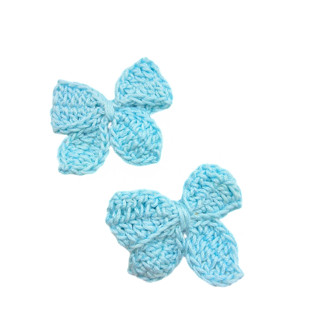 Love in a Bow Par de moños de crochet pequeños – Nido de Mamá