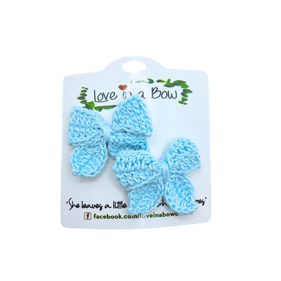 Love in a Bow Par de moños de crochet pequeños – Nido de Mamá